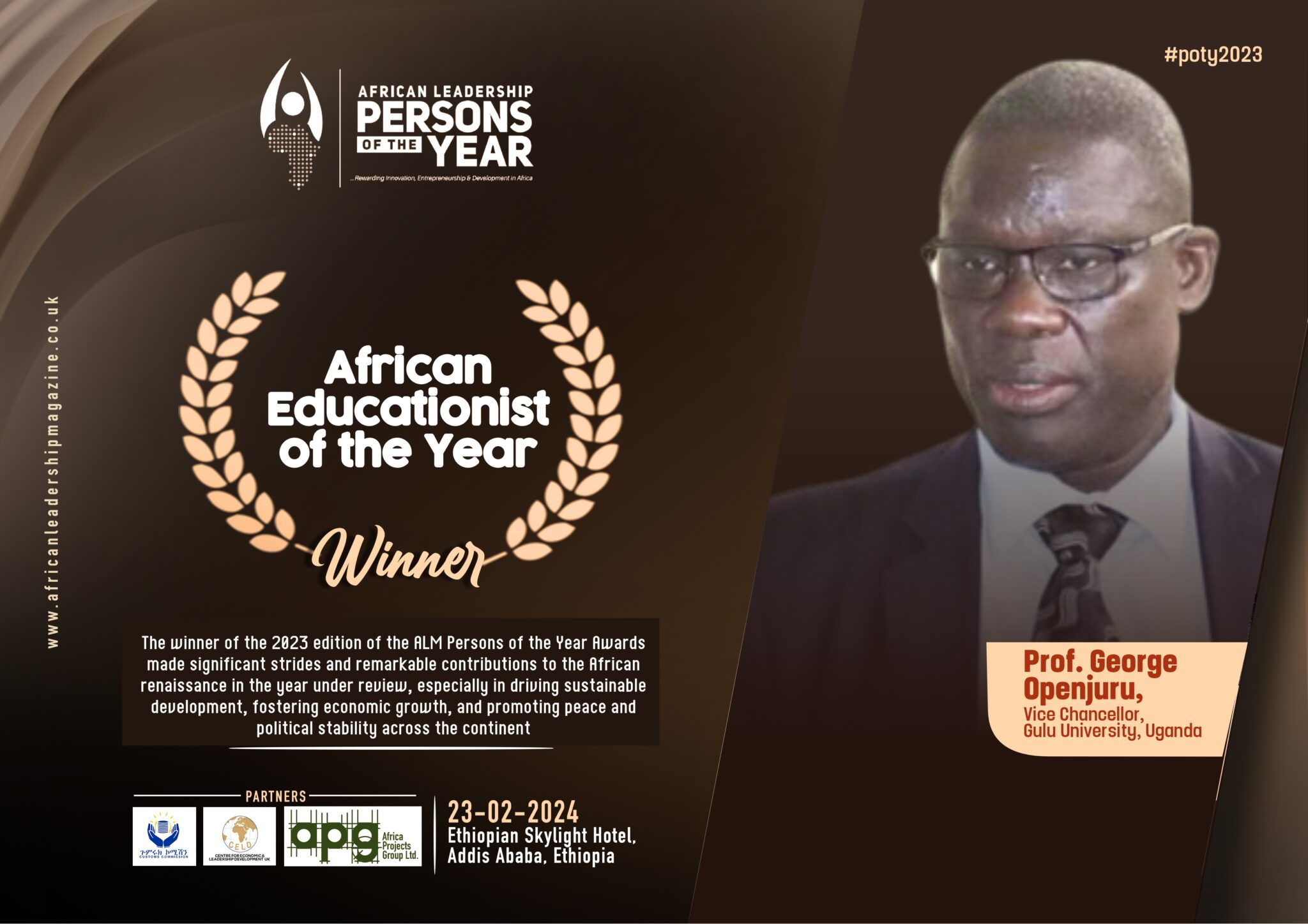 Professor Openjuru, Vice-Chancellor of Gulu University Honoured as the ...